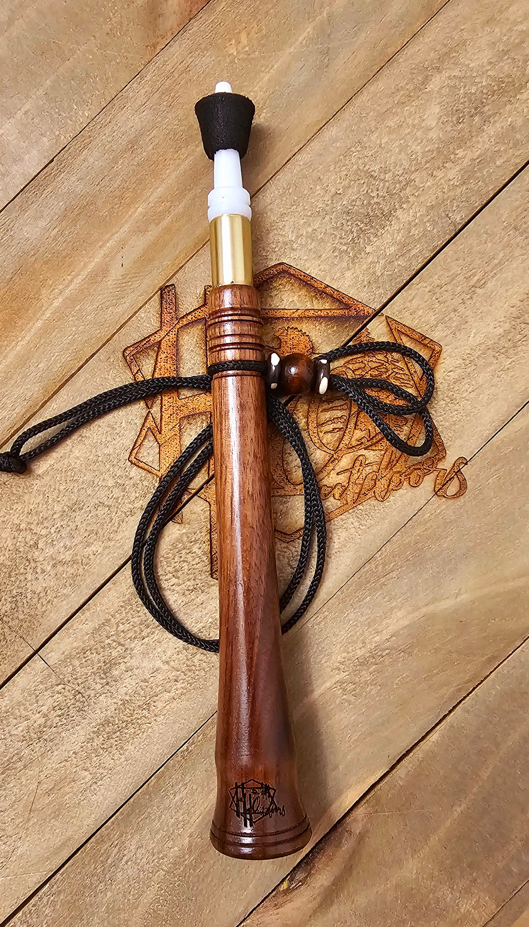 Custom Turned Black Walnut Turkey Trumpet . Laser in Graved. There is a ...