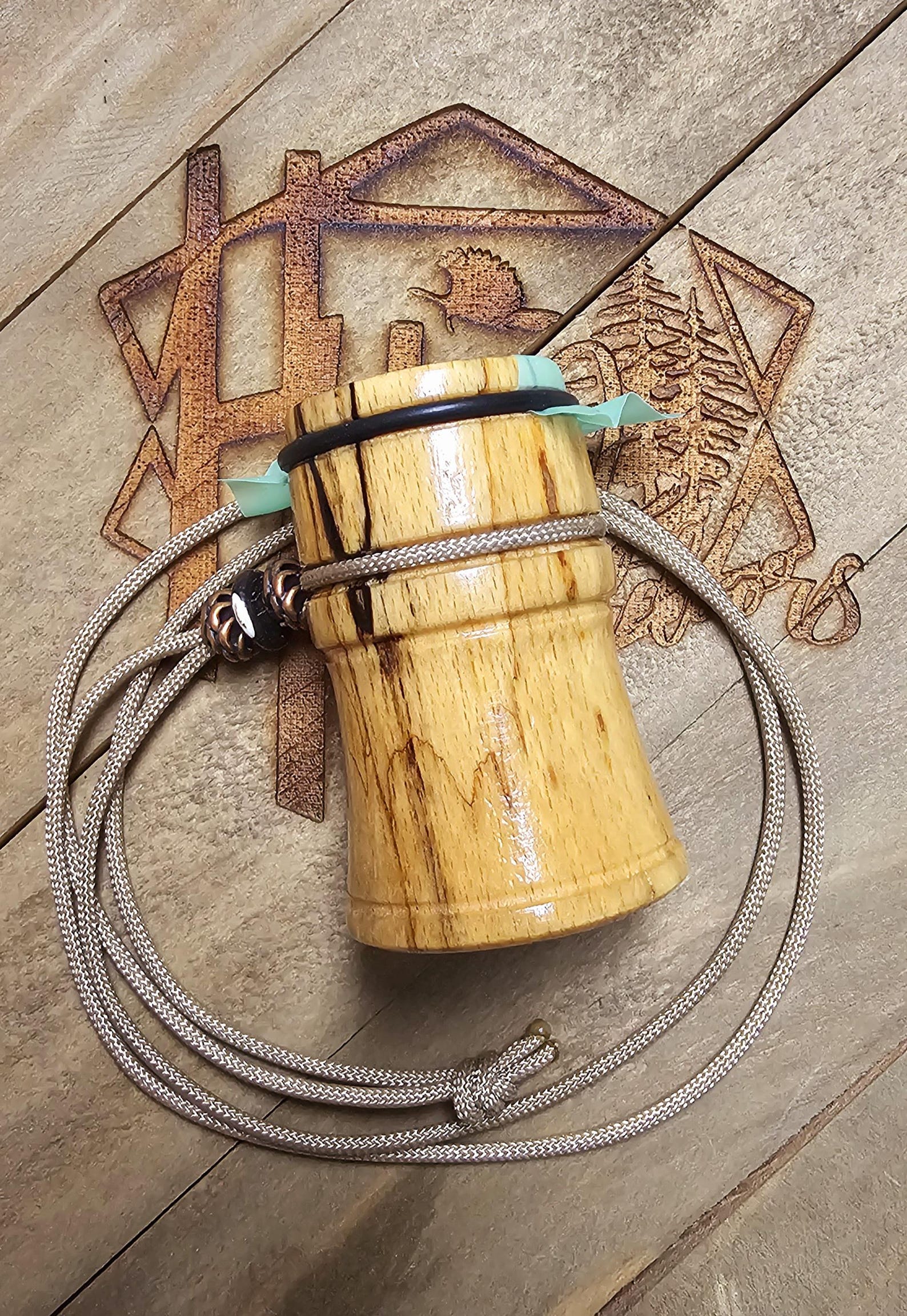 Custom Turned Spalted Birch Wood Tube Call Without the Half Moon Cut ...