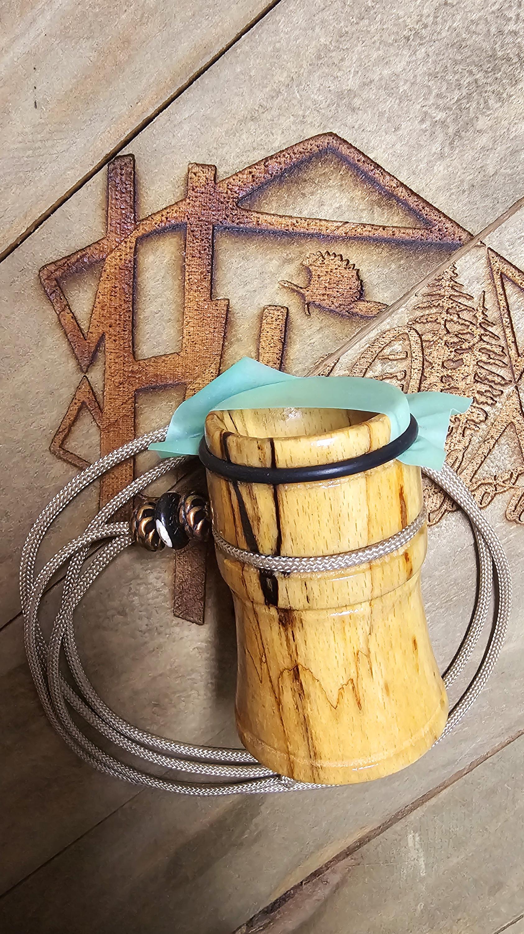 Custom Turned Spalted Birch Wood Tube Call Without the Half Moon Cut ...