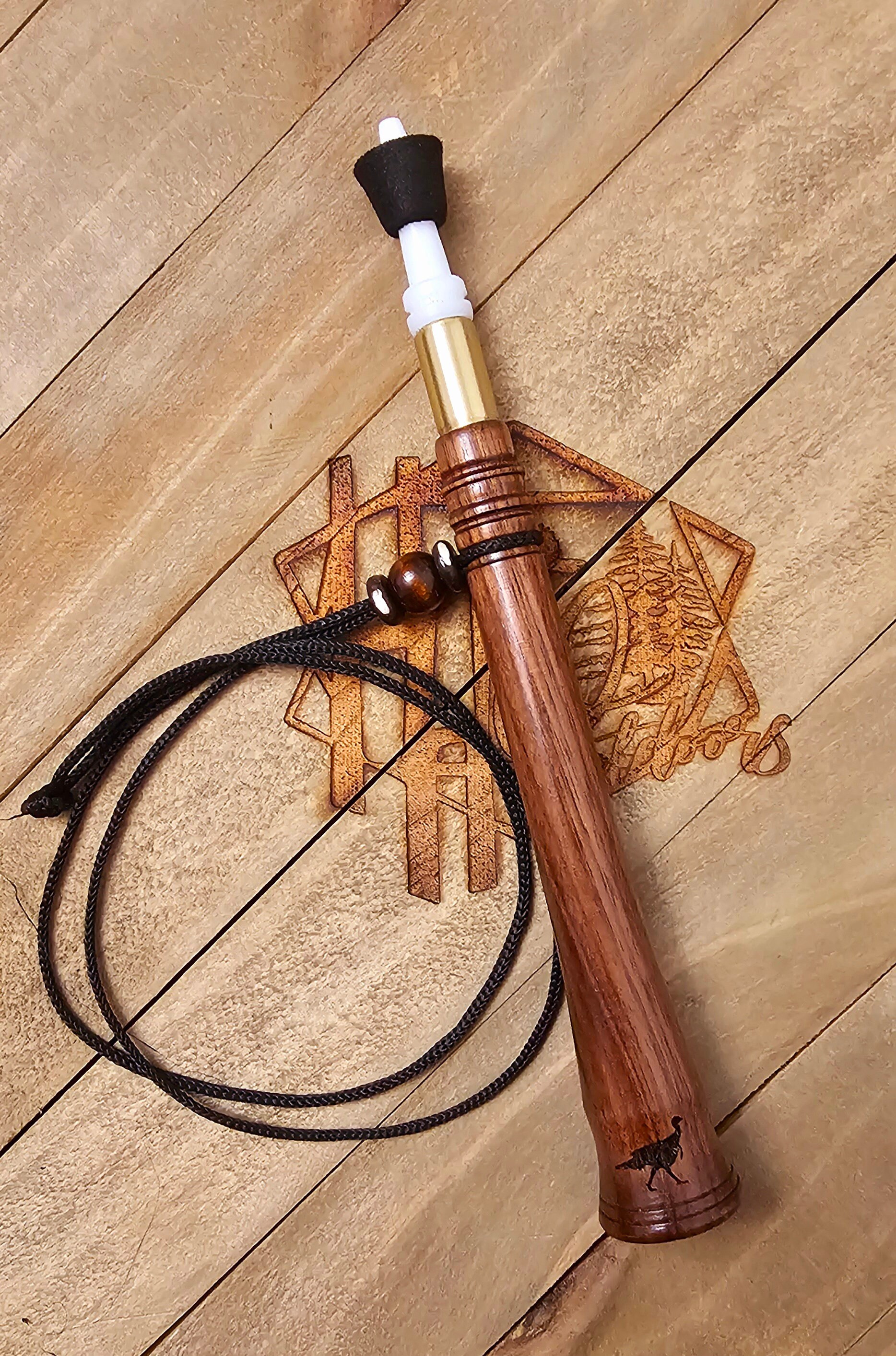 Custom Turned Black Walnut Turkey Trumpet . Laser in Graved. There is a ...