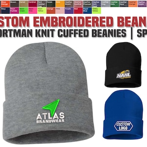 Custom Embroidered Beanies | Custom Logo Knit Hats | Personalized ...