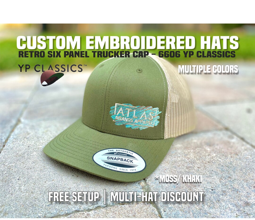 Custom Embroidered Hats Six-panel Mesh-back Trucker Cap YP - Etsy