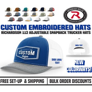 Richardson 112 Hats Custom Logo Embroidered Hats Design - Etsy