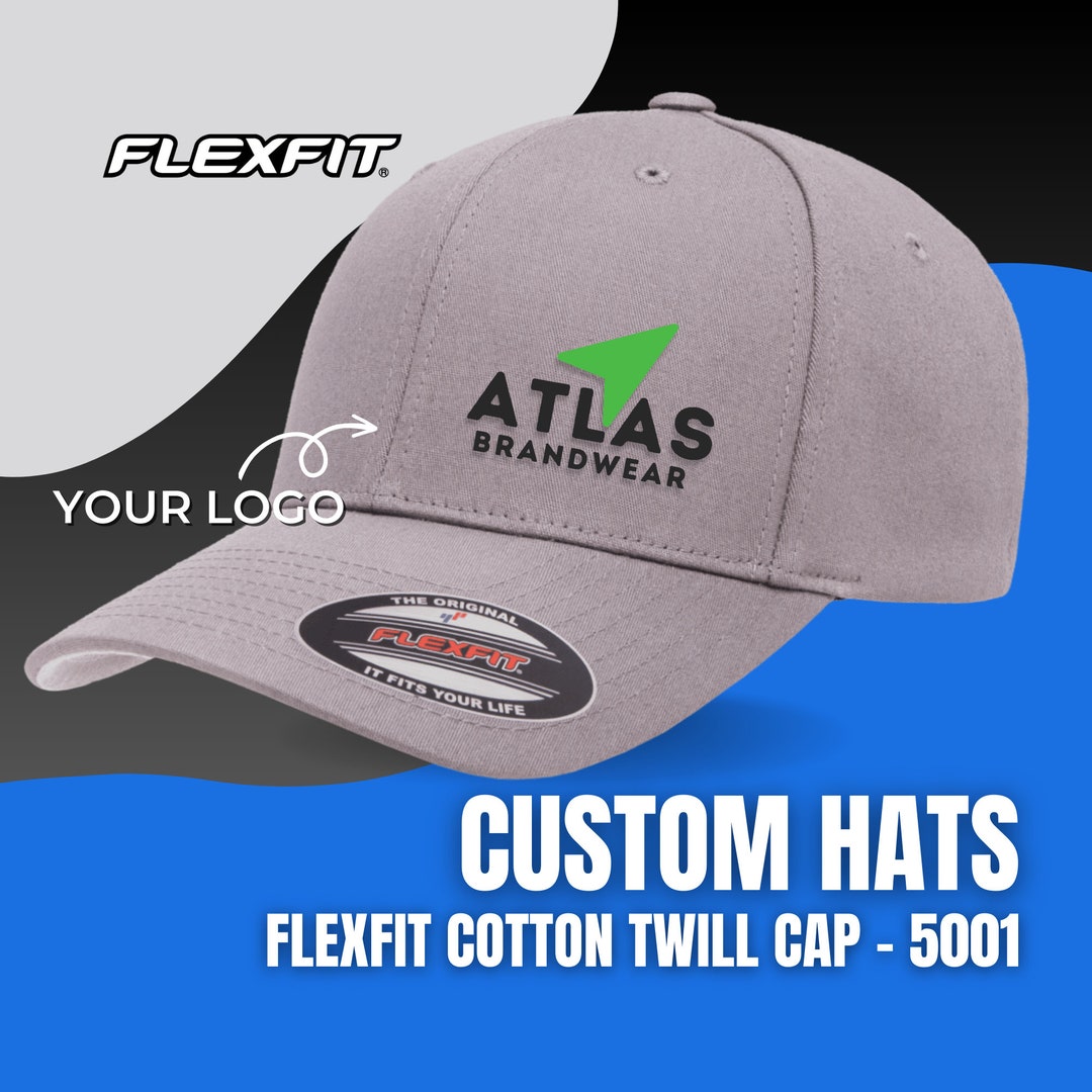 Custom Logo FLEXFIT Embroidered Hats | Flexfit 5001 | Custom ...