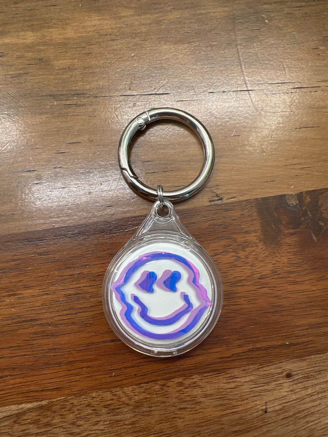 Holographic Trippy Smiley Face Airtag Case - Etsy