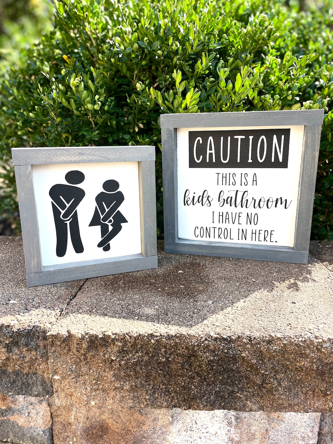 Kids Bathroom Sign Set - Etsy