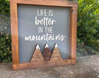 Life is Better at the Mountains Metal Sign, Outdoors, Wall Art ...