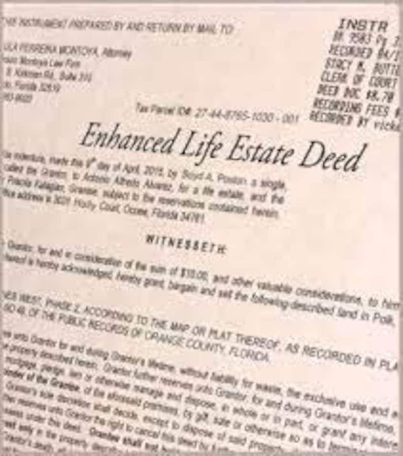 Fillable Enhanced Life Estate Deed - Etsy