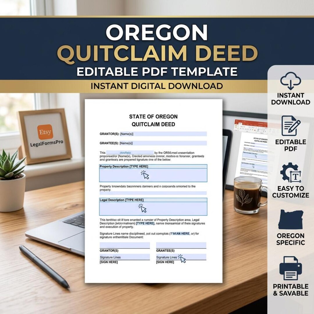 Oregon Quitclaim Deed DOCX PDF Template | Editable OR Deed Form ...