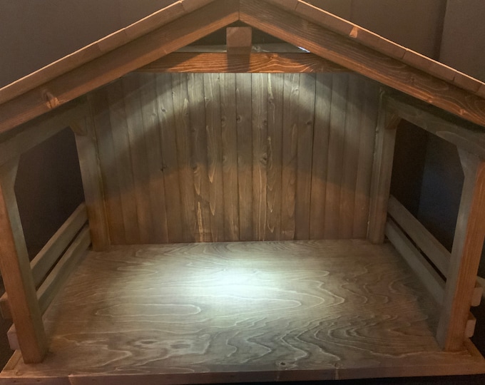 Outdoor Wooden Manger Large Christmas Manger Life-size Nativity Scene ...