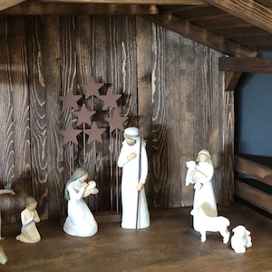 X-large Wood Nativity Stable / Creche/manger, 33 in Wide, 24in.tall, 19 ...