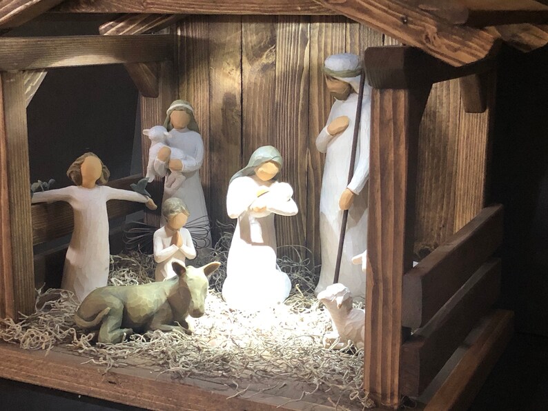 Ready to Ship...mid Size Stable/crèche , Christmas Stable, Nativity ...