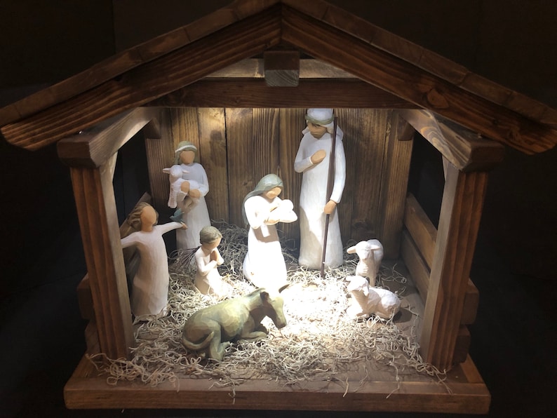 Ready to Ship...mid Size Stable/crèche , Christmas Stable, Nativity ...