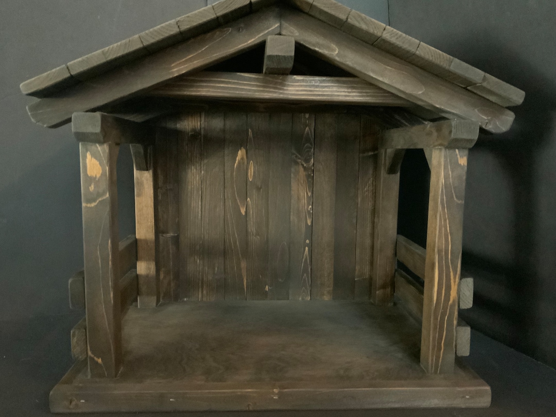 Ready to Ship, Deluxe Tall Solid Roof Wood Stable/crèche, Display ...