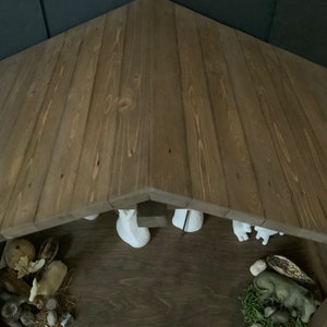 Ready to Ship Solid Roof Large Medium Walnut Nativity - Etsy