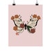Boho Line Art Butterfly and Floral Poster in Light Neutral Tones | Boho ...