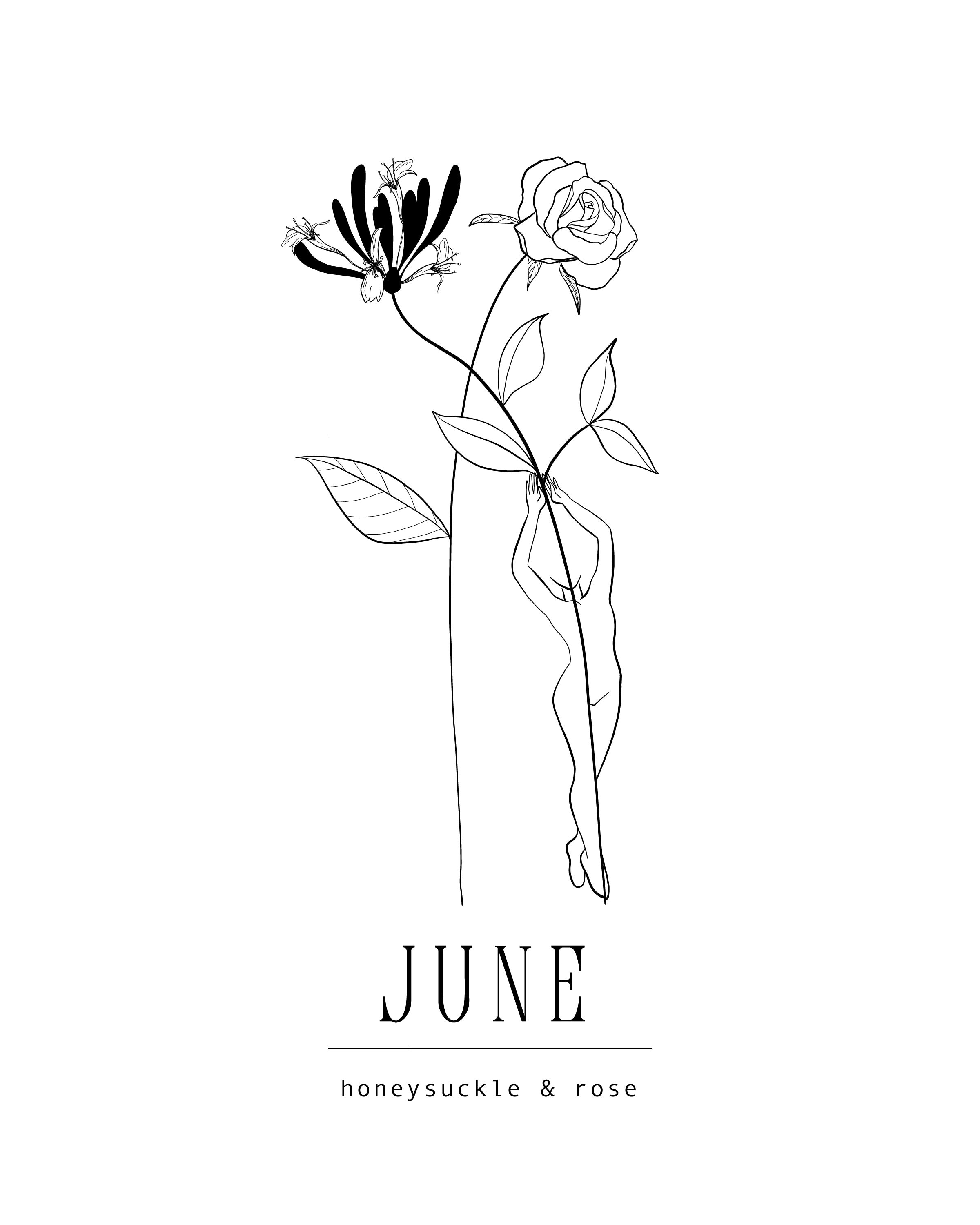 PRINTABLE June Birth Month Flower | Minimal Floral Line Art ...