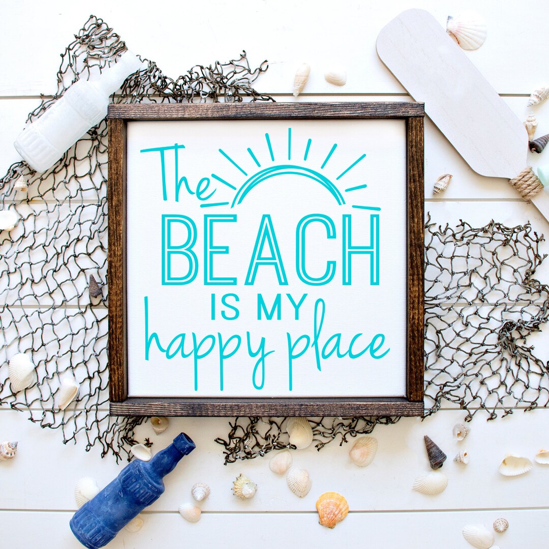 The Beach is My Happy Place | Beach Signs | Beach Decor | Custom Signs ...