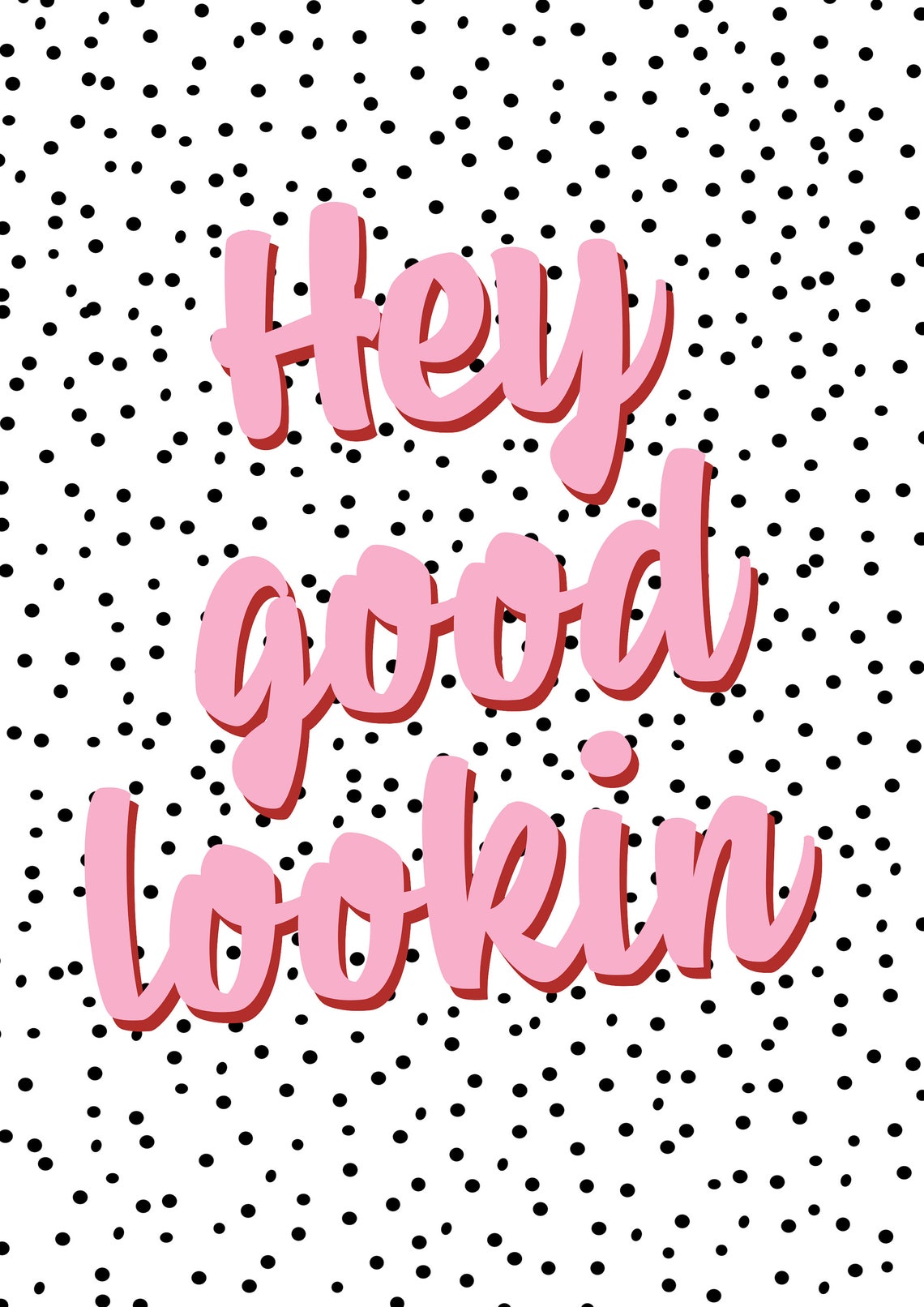Spotty Poster | Pink Bold Print | Bedroom Print | Dalmatian Pattern ...
