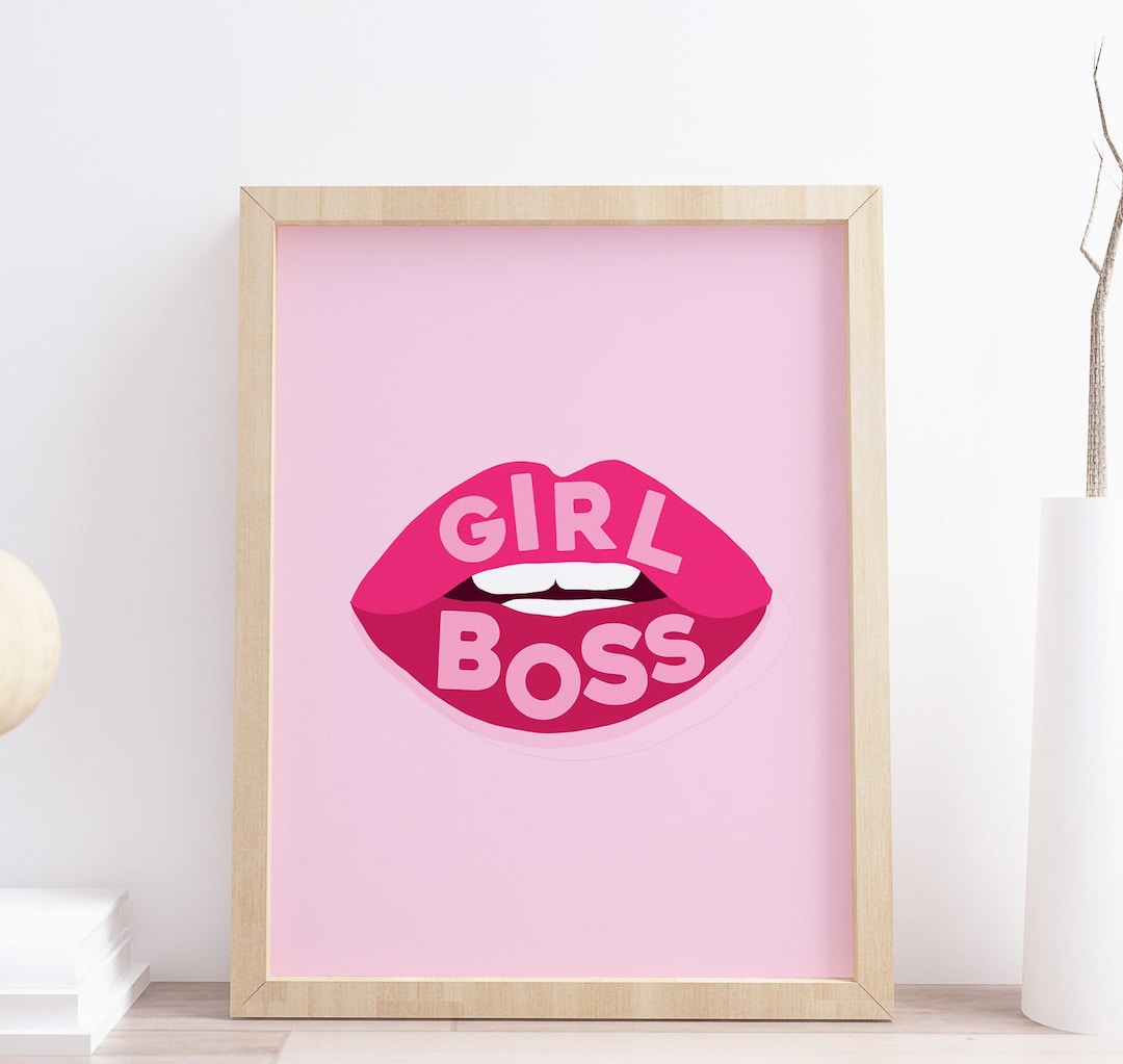 Girl Boss Print, Pink, Boss Lady, Gift for Friend, Colourful, Vibrant ...
