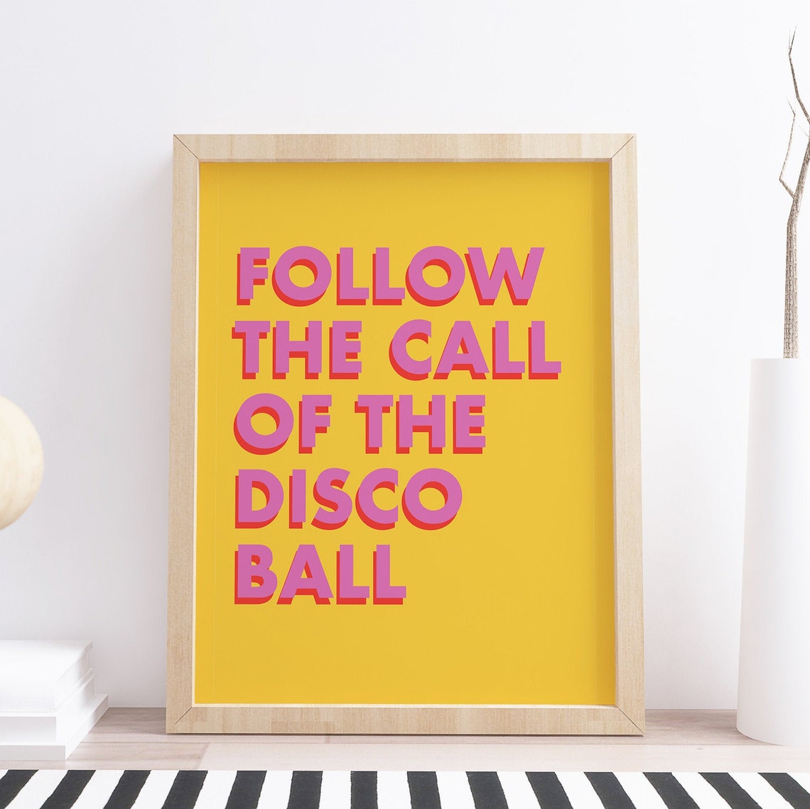 Colourful Wall Art Disco Prints Yellow Bright Quote Prints - Etsy