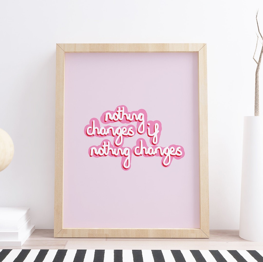 Inspirational Quote Print, Motivational, Nothing Changes If Nothing ...