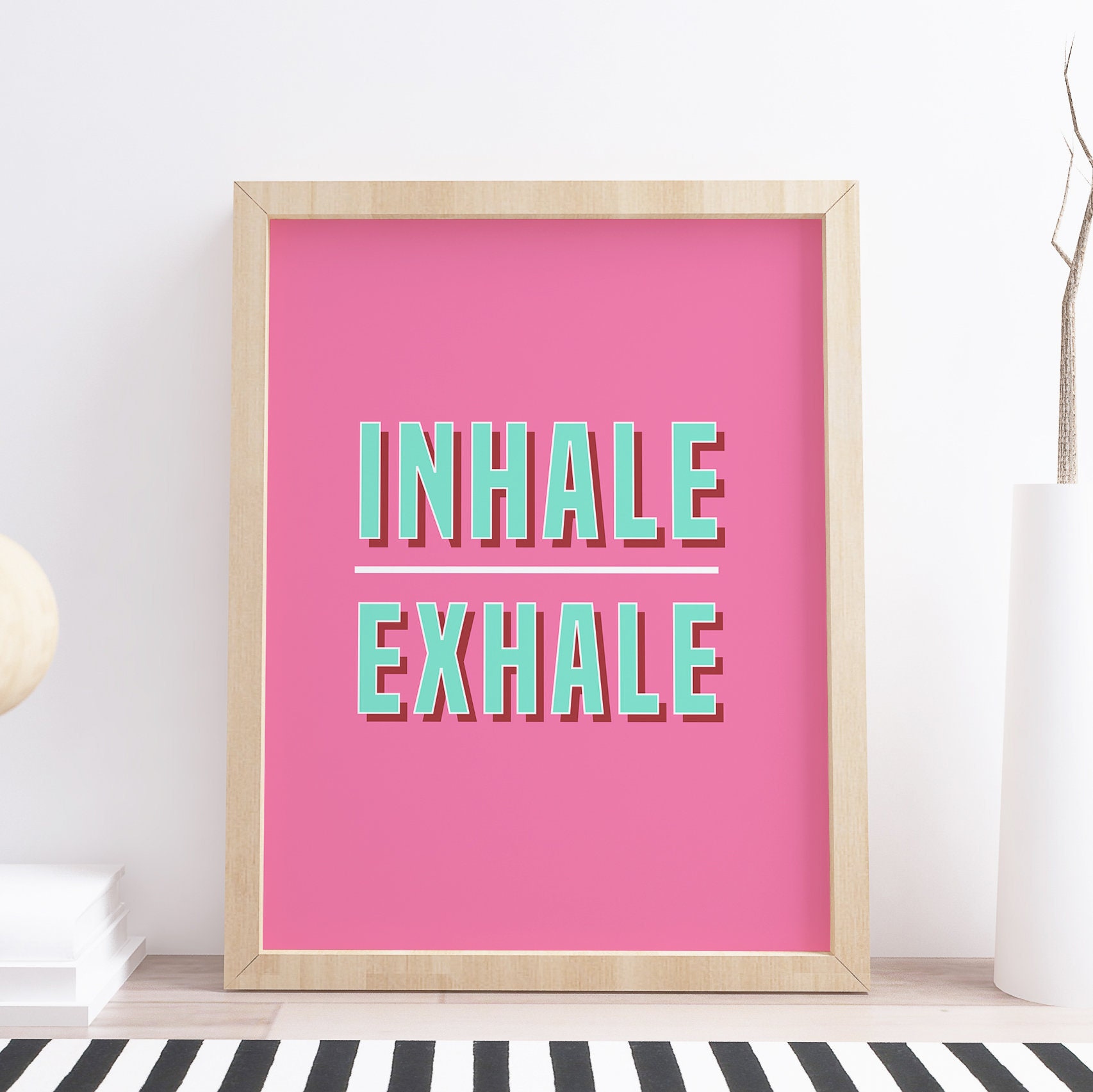 Inhale Exhale Breathe Poster Print Typography Print Bold | Etsy