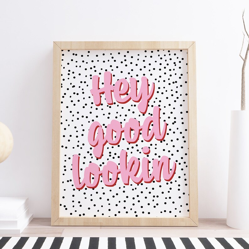 Spotty Poster Pink Bold Print Bedroom Print Dalmatian | Etsy