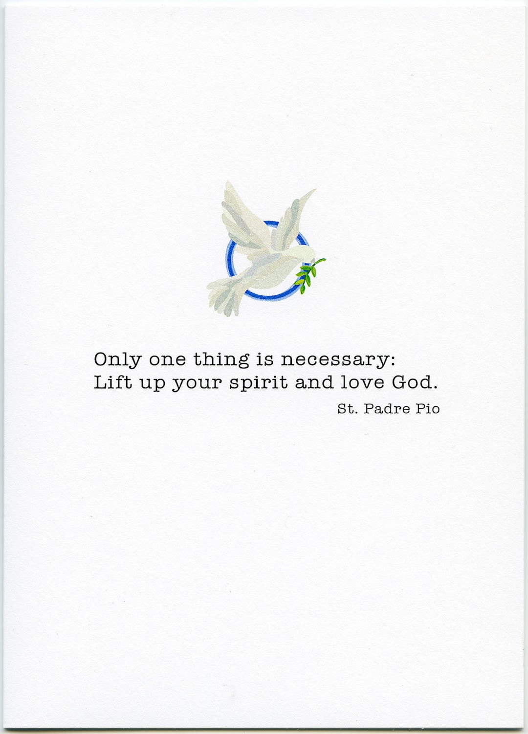 Only One Thing is Necessary. Encouragement Card, Saint Quote, St Padre ...