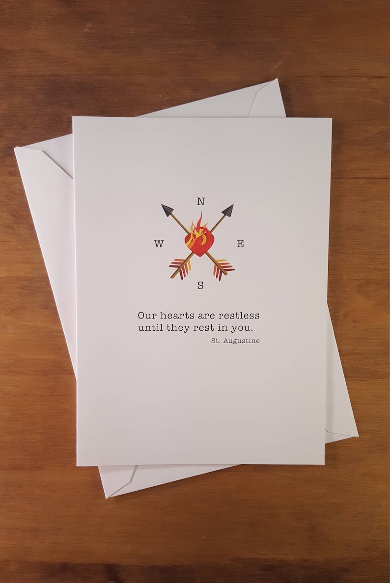 Our Hearts Are Restless Until They Rest in You. Encouragement Card ...