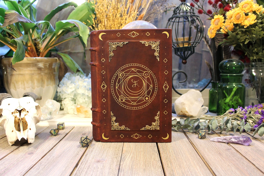 Leather Spellbook, Dnd Character Journal, Blank Notebook, Handmade Book ...