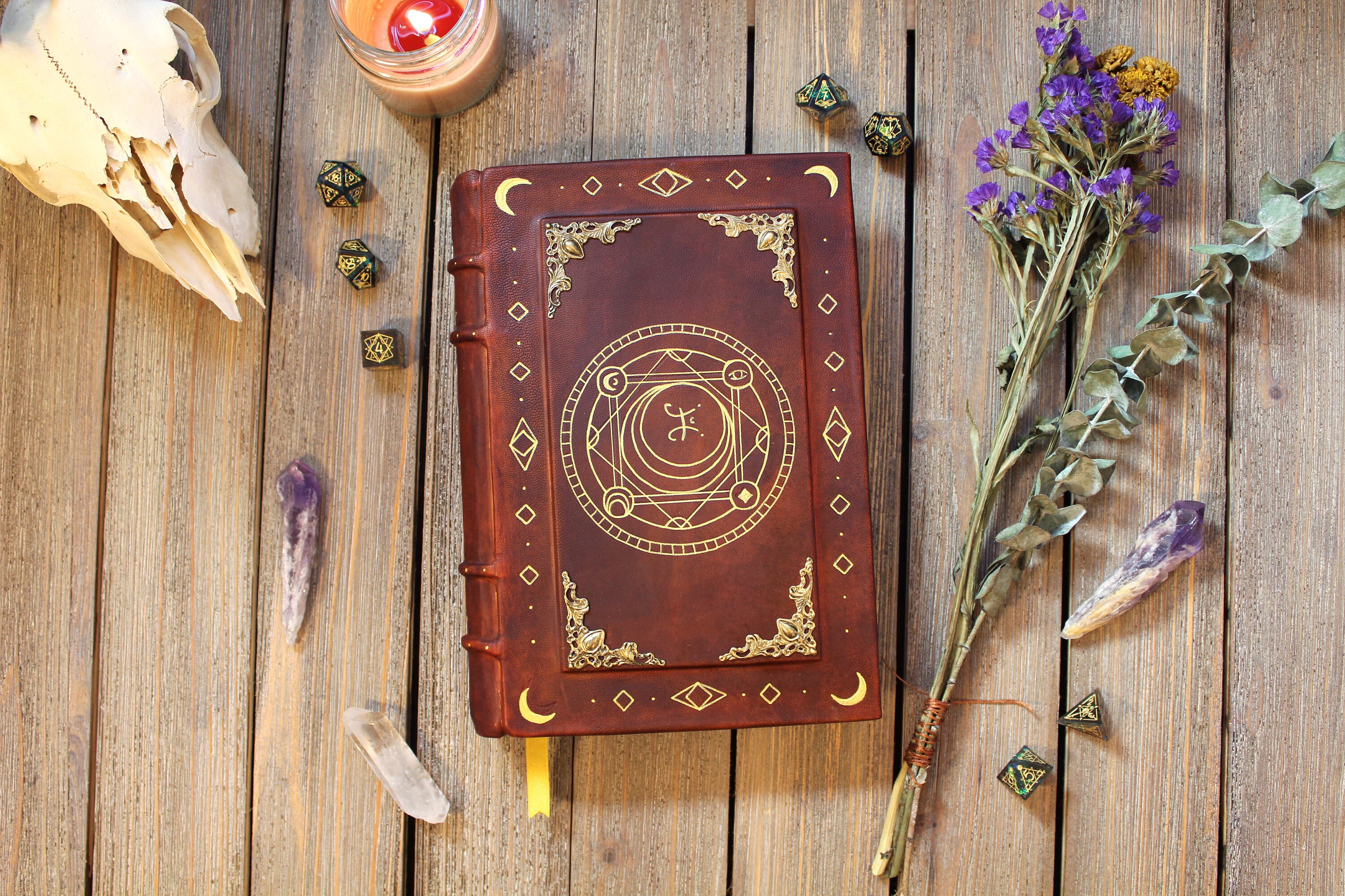 Leather Spellbook Dnd Character Journal Blank Notebook | Etsy