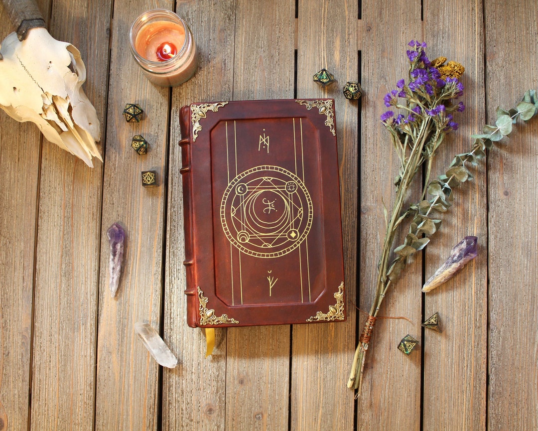 Leather Spellbook, Dnd Character Journal, Blank Notebook, Handmade Book ...