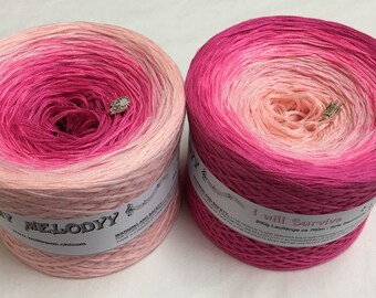 Flower Pink Gradient Yarn Pink Cotton Yarn Pink Acrylic | Etsy
