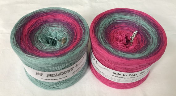Side to Side 6 Jade Yarn Fuchsia Yarn Mirrored Gradient | Etsy