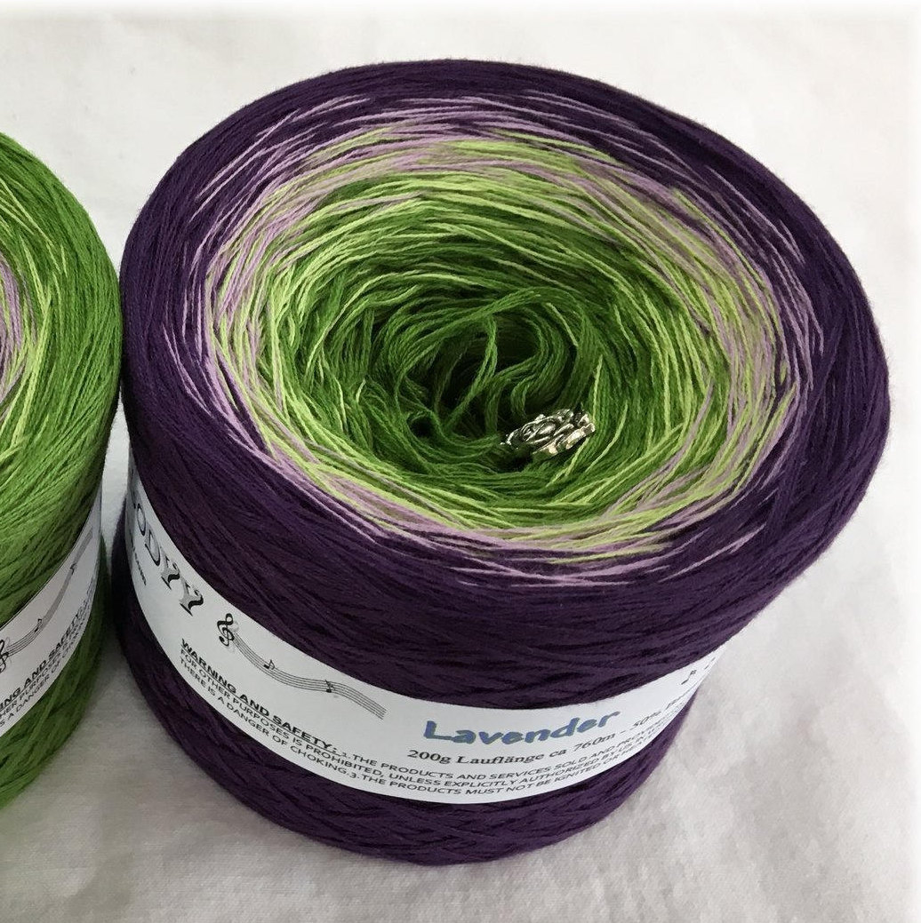 Lavender Purple Yarn Green Yarn Gradient Yarn Cotton | Etsy