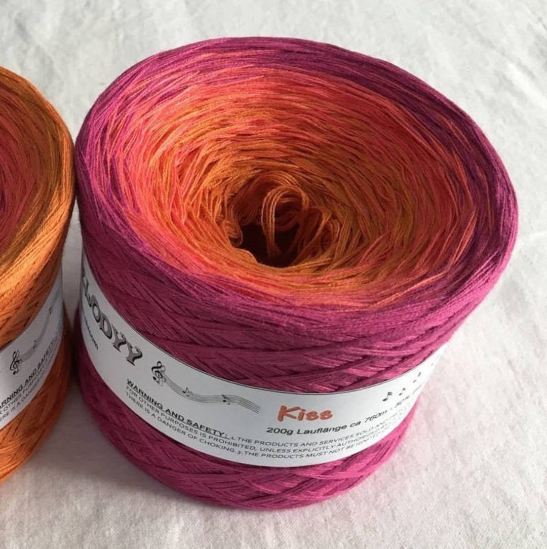 Kiss - Gradient Yarn - Raspberry Cotton Yarn - Pink Acrylic Yarn ...