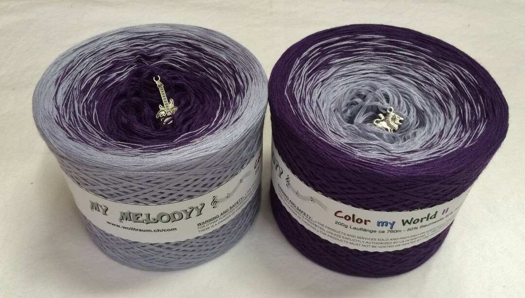 Color My World 11 - Purple and Gray Yarn - Wolltraum Yarn - Gradient ...