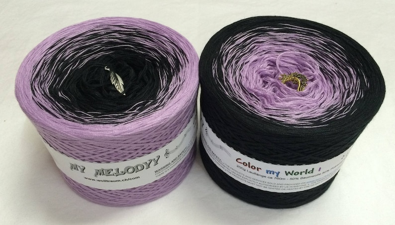 Color My World 1 Purple and Black Yarn Gradient Yarn | Etsy