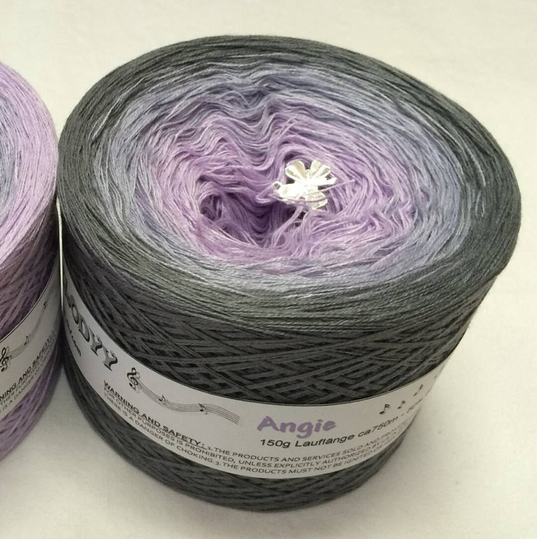 Angie - Purple Cotton Yarn - Purple Acrylic Yarn - Gray Cotton Yarn ...