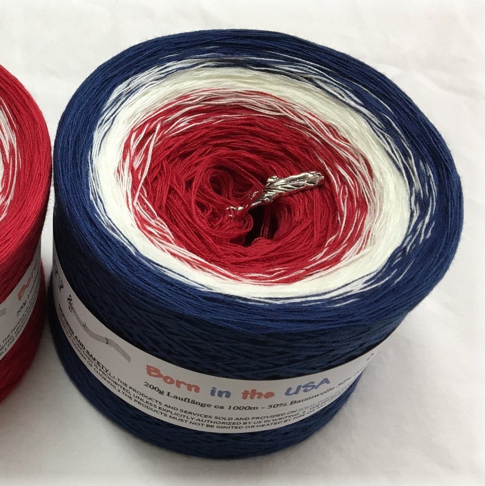 Born in the USA Red White and Blue Yarn Flag Yarn - Etsy