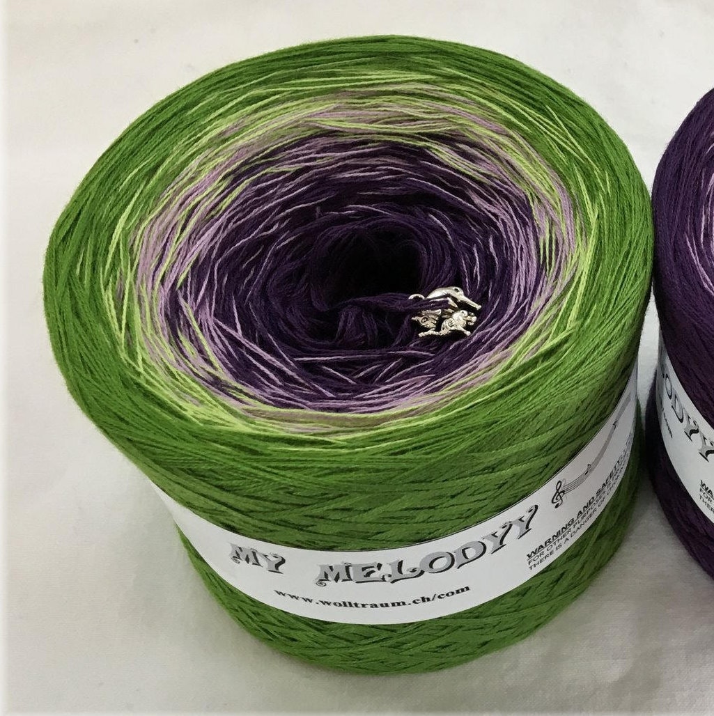 Lavender - Purple Yarn - Green Yarn - Gradient Yarn - Cotton Blend Yarn ...