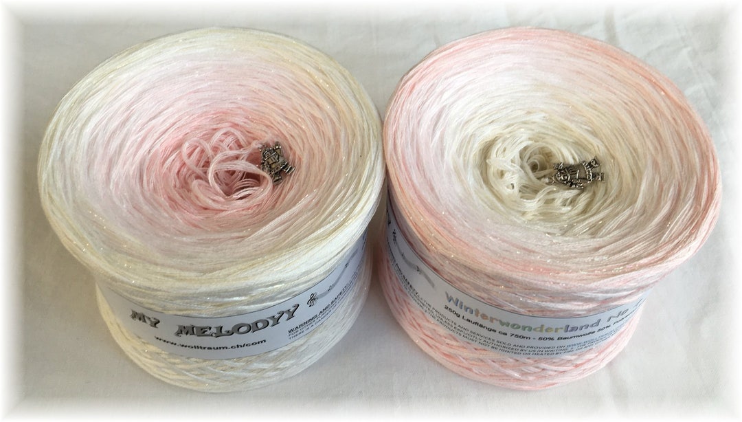 Winter Wonderland #1 - Christmas Yarn - Pink White Yarn - Gradient Yarn ...