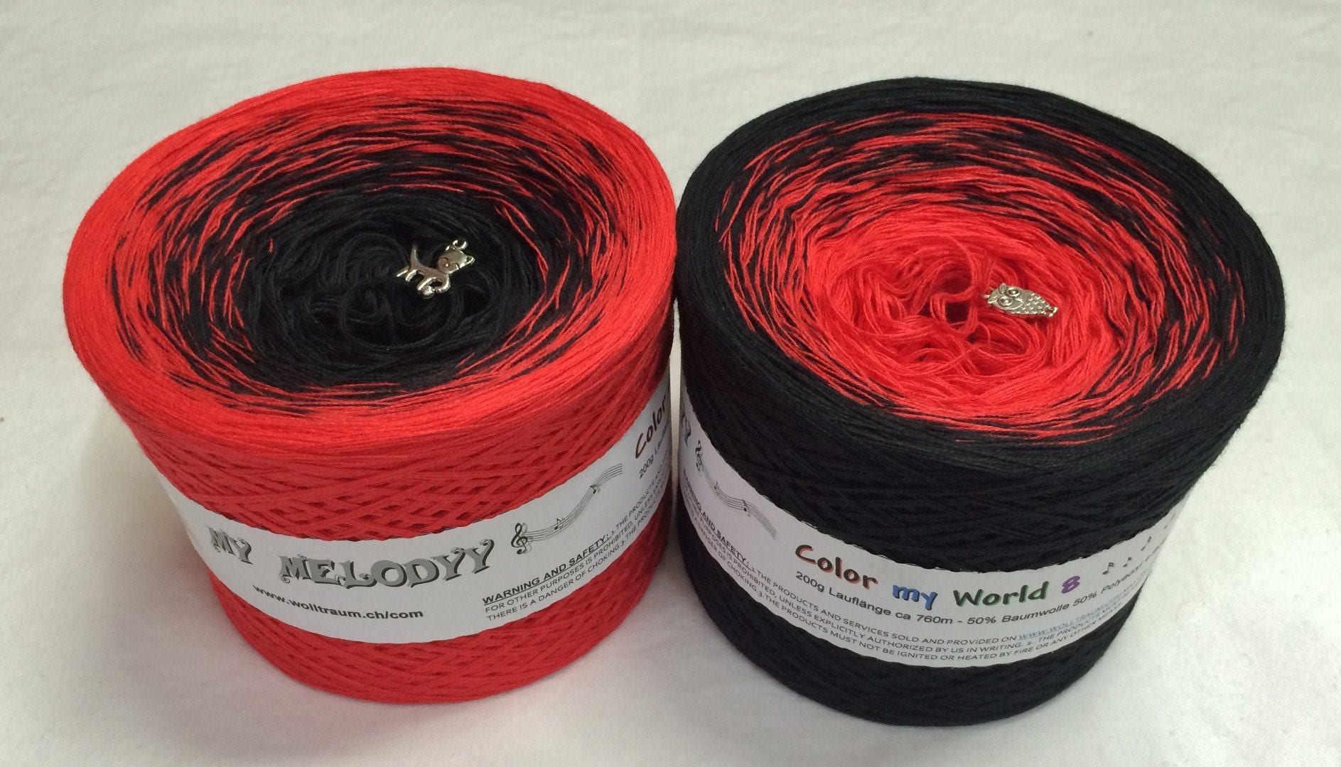 Color My World 8 Black and Red Yarn Cherry Red Yarn - Etsy