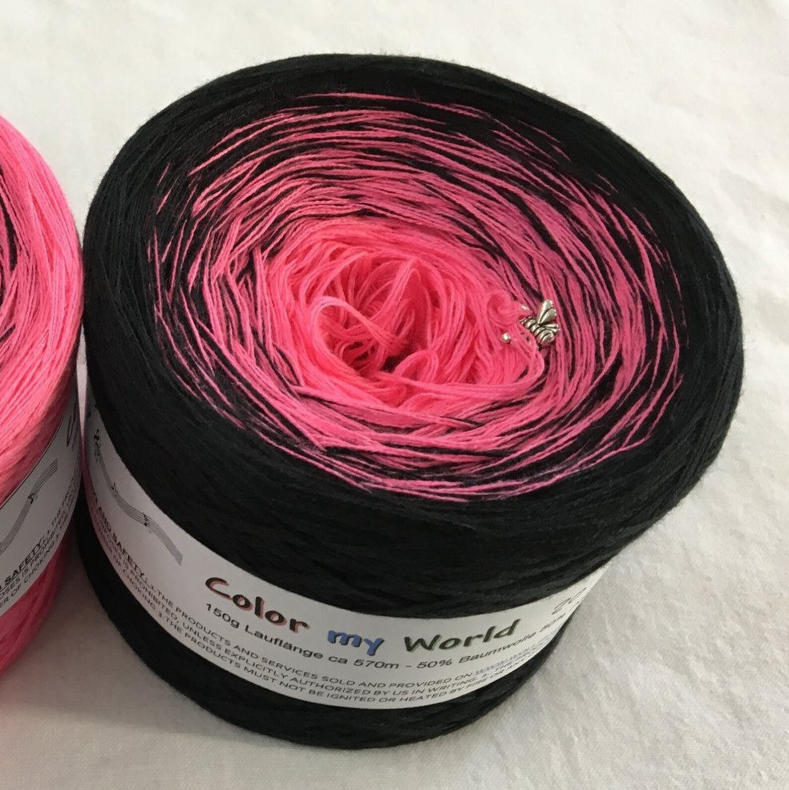 Color My World 20 - Hot Pink and Black Yarn - Hot Pink Yarn - Black ...