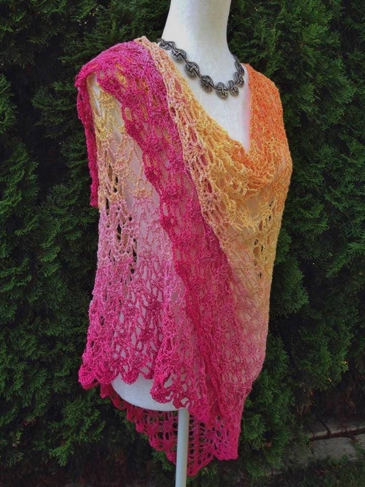 Flower Pink Gradient Yarn Pink Cotton Yarn Pink Acrylic | Etsy