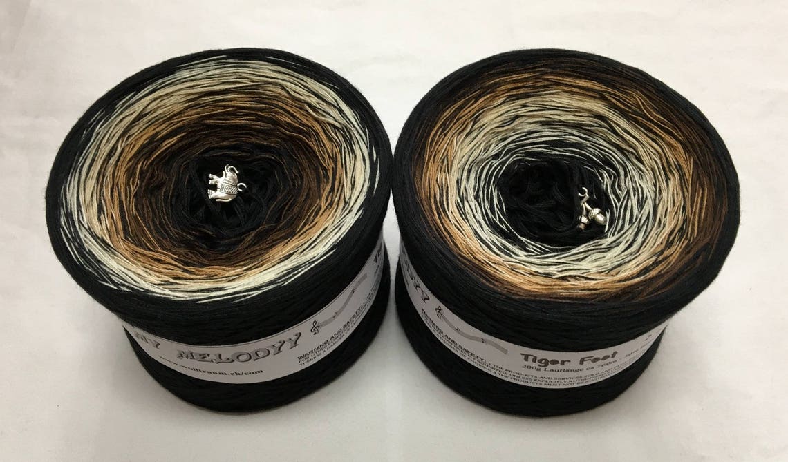 Tiger Feet Brown Yarn Black Yarn Cotton Yarn Acrylic - Etsy