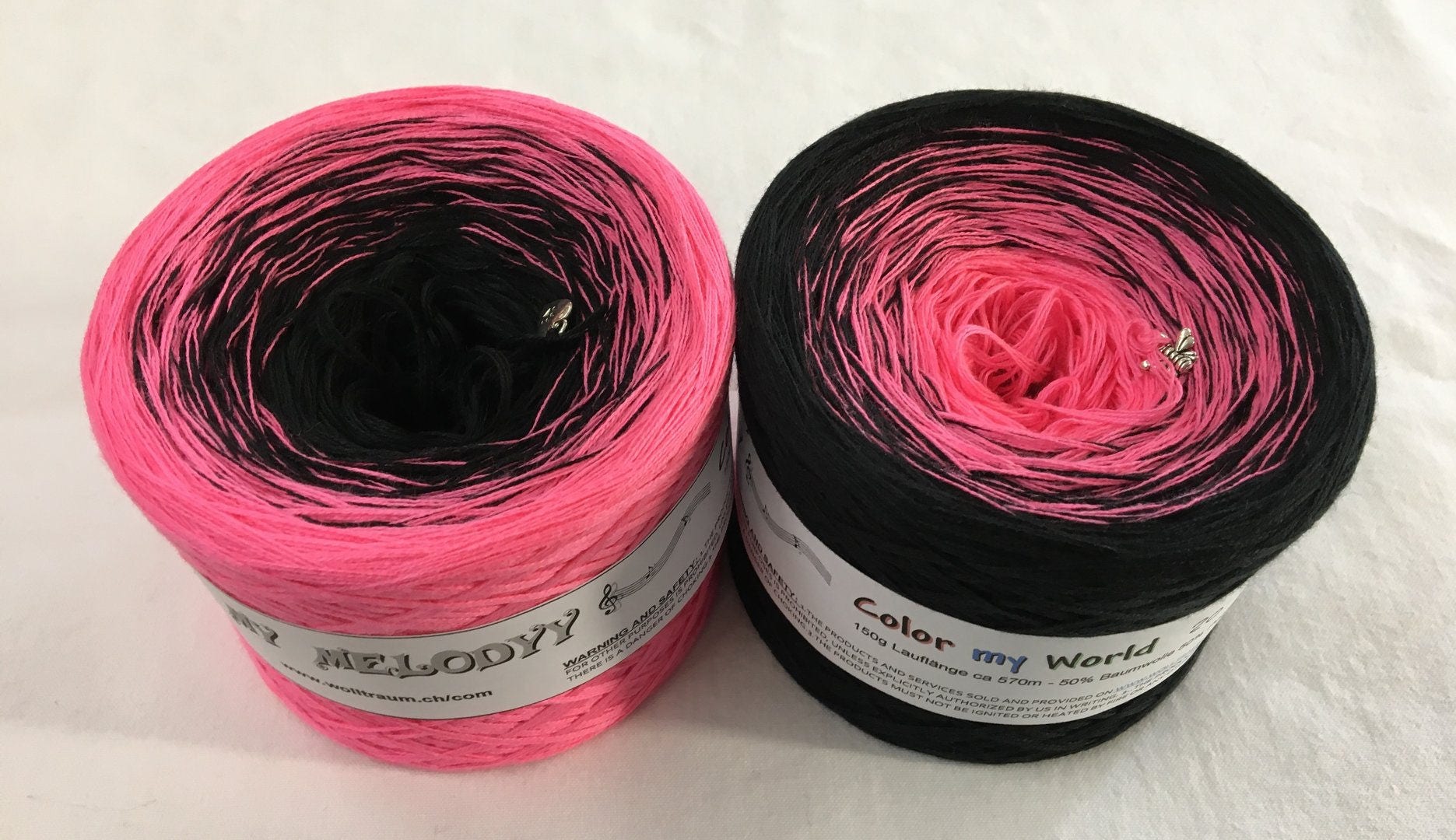 Color My World 20 Hot Pink and Black Yarn Hot Pink Yarn - Etsy