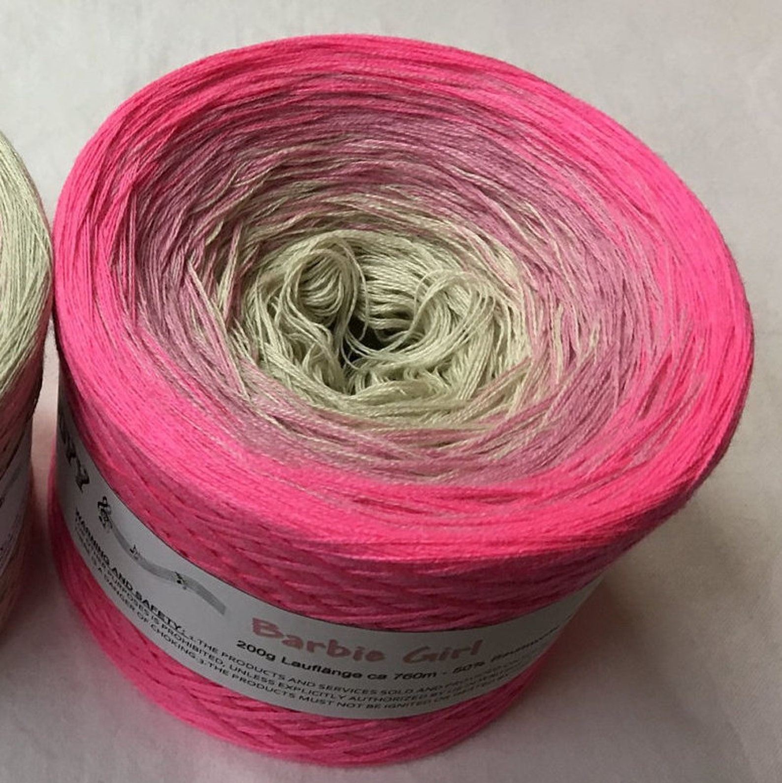 Barbie Girl Pink Ombre Yarn Pink Cotton Yarn Pink | Etsy