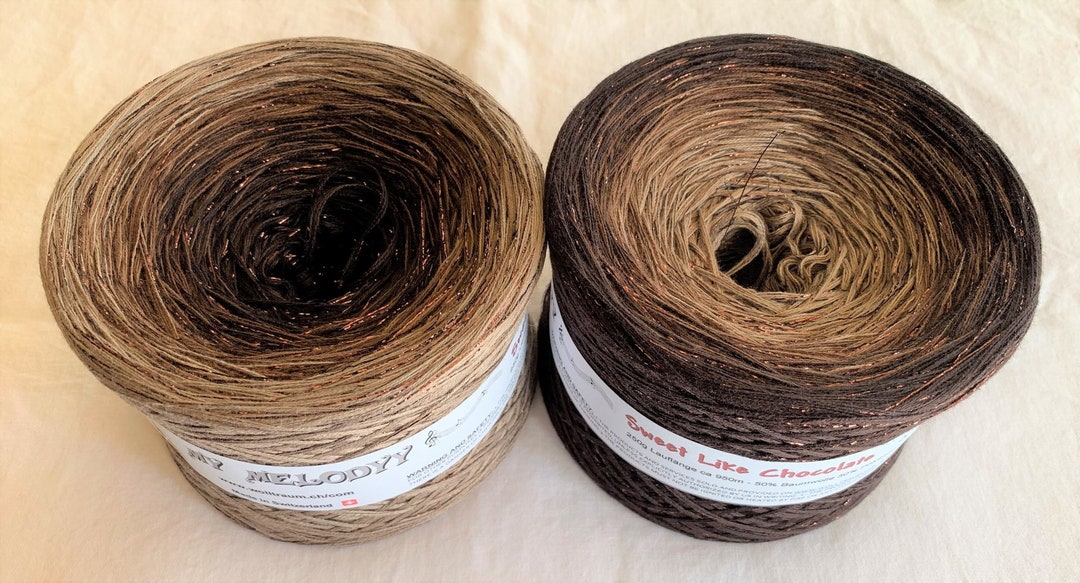 Chocolate - Brown Yarn - Glitter Yarn - Gradient Yarn - Wolltraum Yarn ...